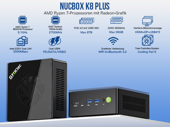 GMKtec NucBox K8 Plus AMD Ryzen™ 7 8845HS Mini PC